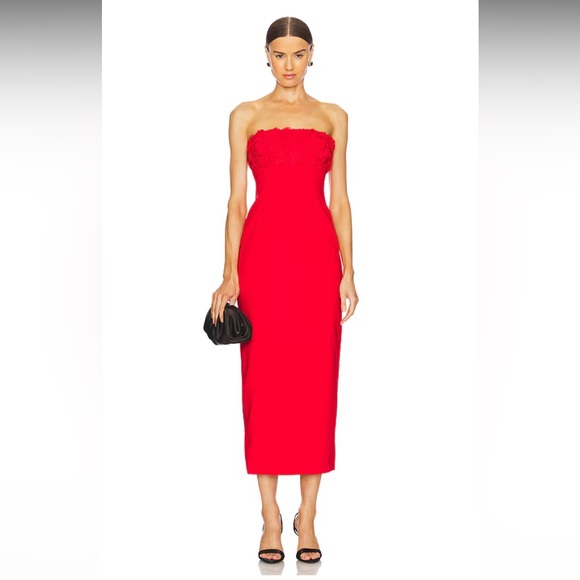 REVOLVE | Dresses | Revolve Red Strapless Sheath Dress Cocktail Lottie ...